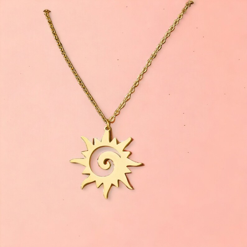 Rapunzel Sunburst Gold Necklace-disney Tangled Delicate Gold - Etsy