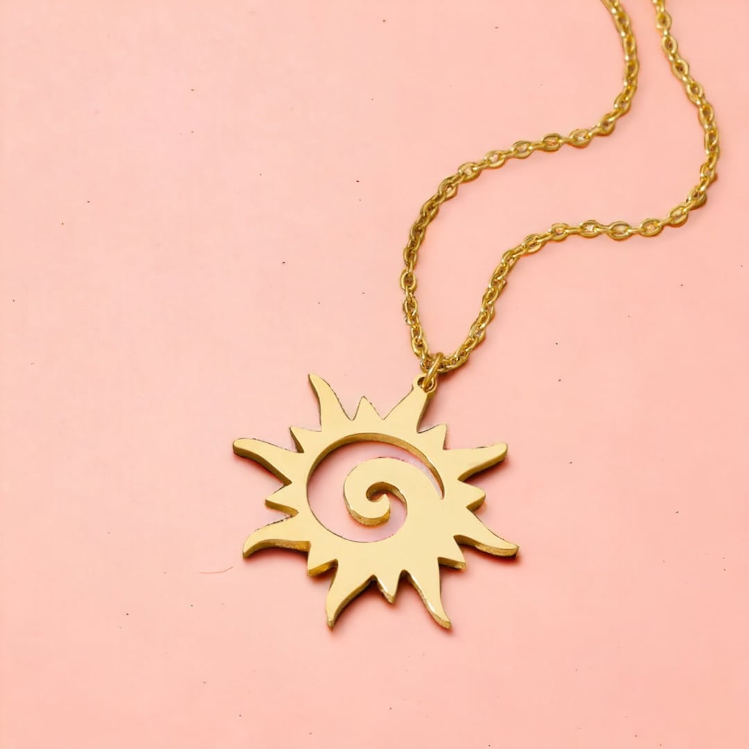Rapunzel Sunburst Gold Necklace-disney Tangled Delicate Gold - Etsy
