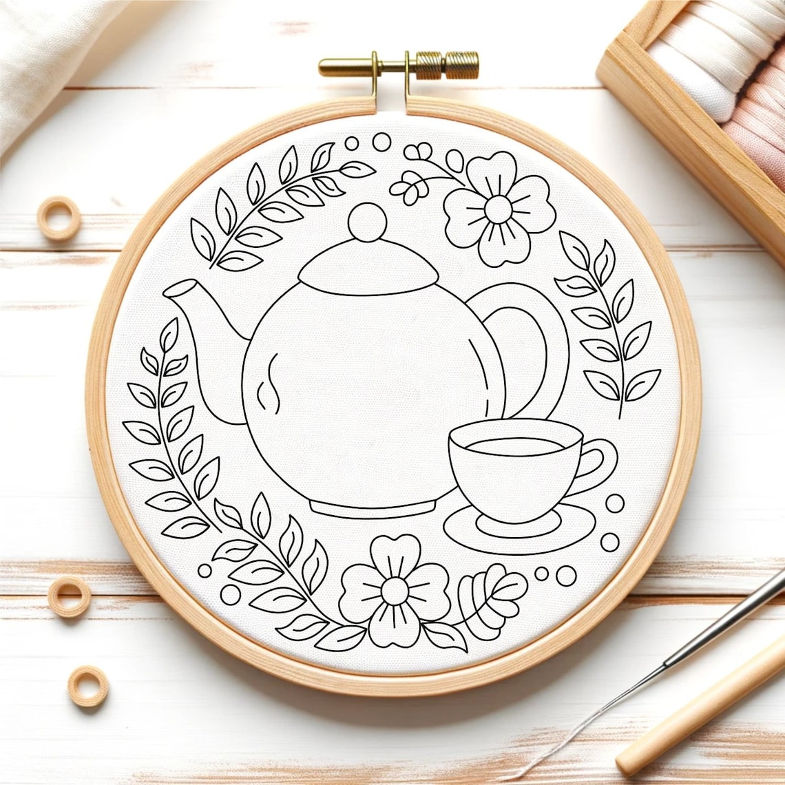 PDF Pattern Hand Embroidery PDF Pattern Only Teapot With - Etsy