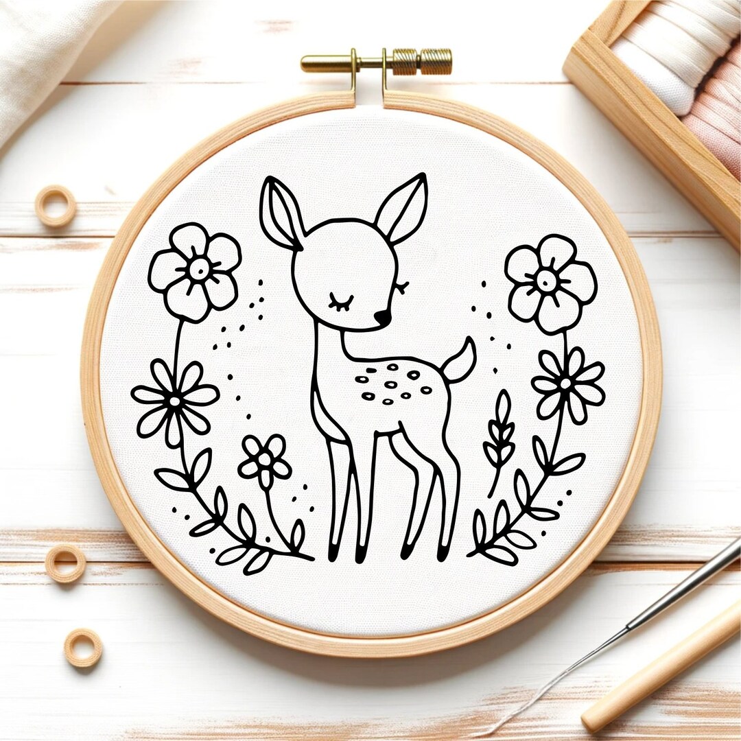 Fawn PDF Pattern, Hand Embroidery Pdf Pattern Only, Deer Hand ...
