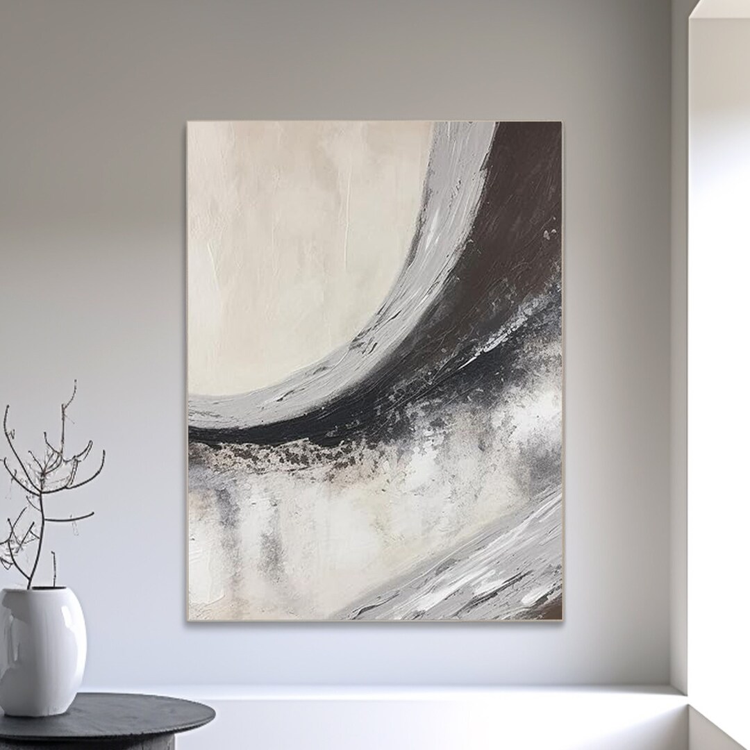 Extra Large Beige Textured Abstract Oil Painting Original Brown Beige ...