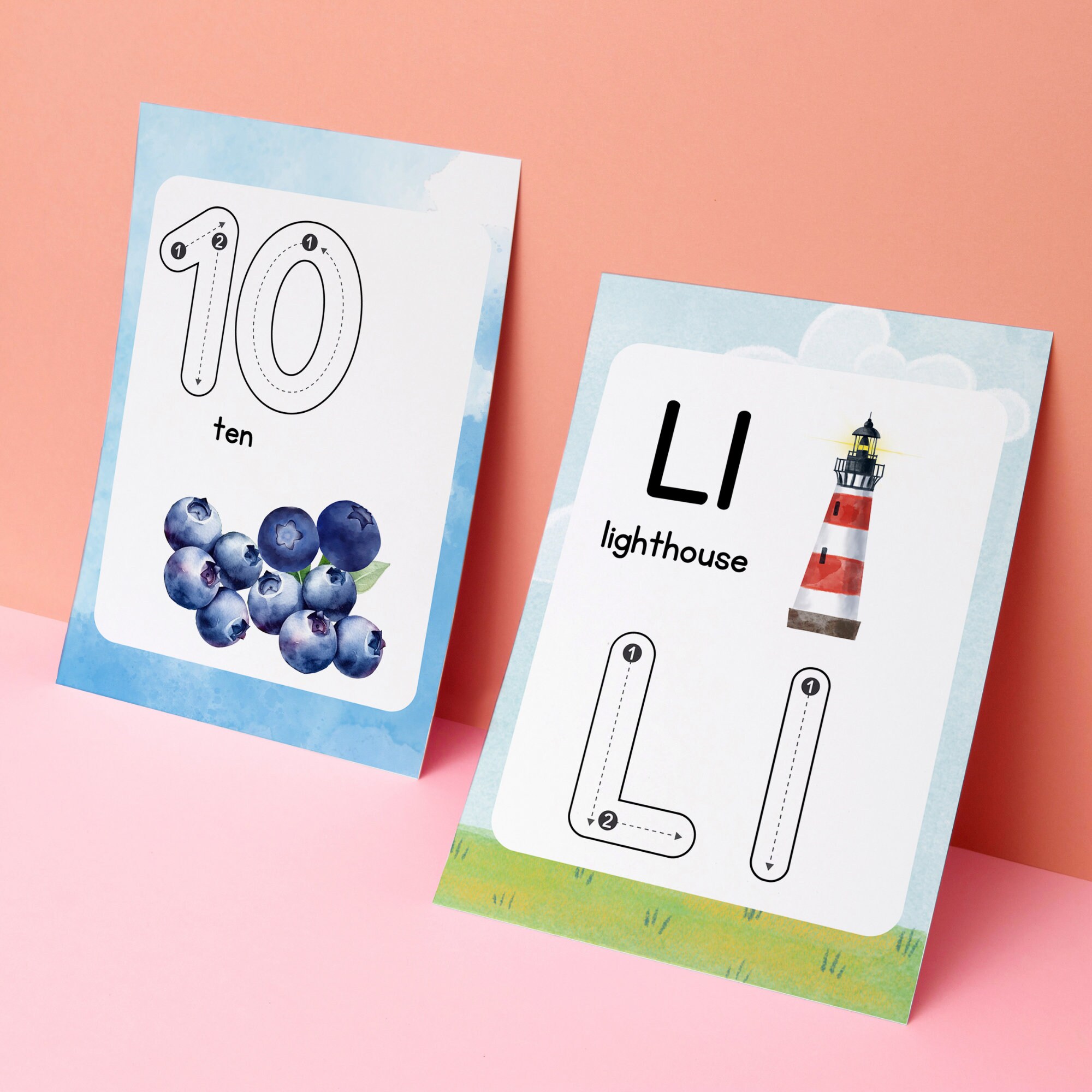 ABC Tracing Handwriting Worksheets, Preschool Printable Flashcards ...