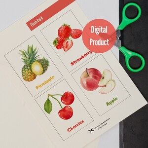Educational Fruit Flashcards Set of 20, Perfect for Montessori School ...