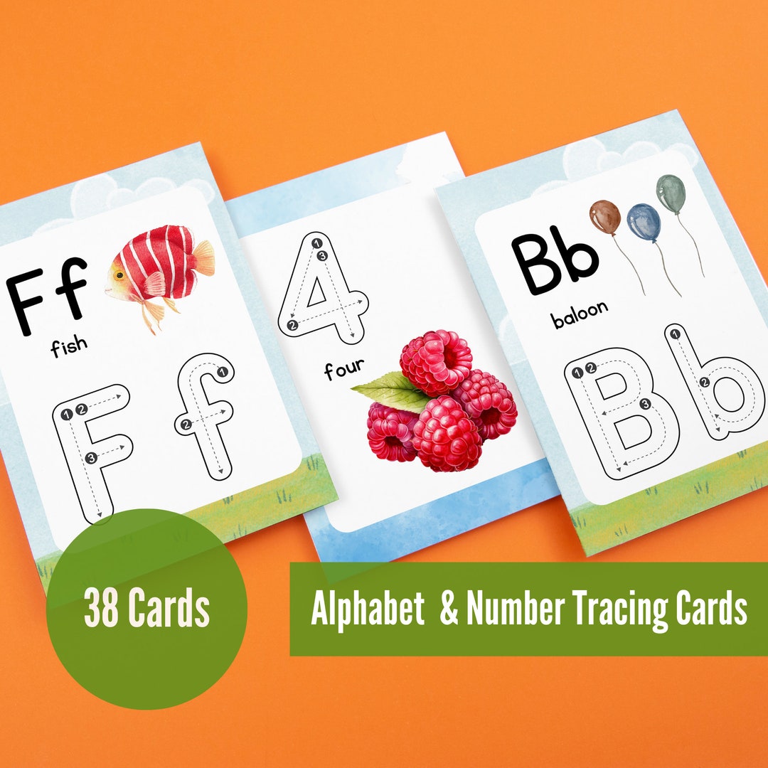 ABC Tracing Handwriting Worksheets, Preschool Printable Flashcards ...