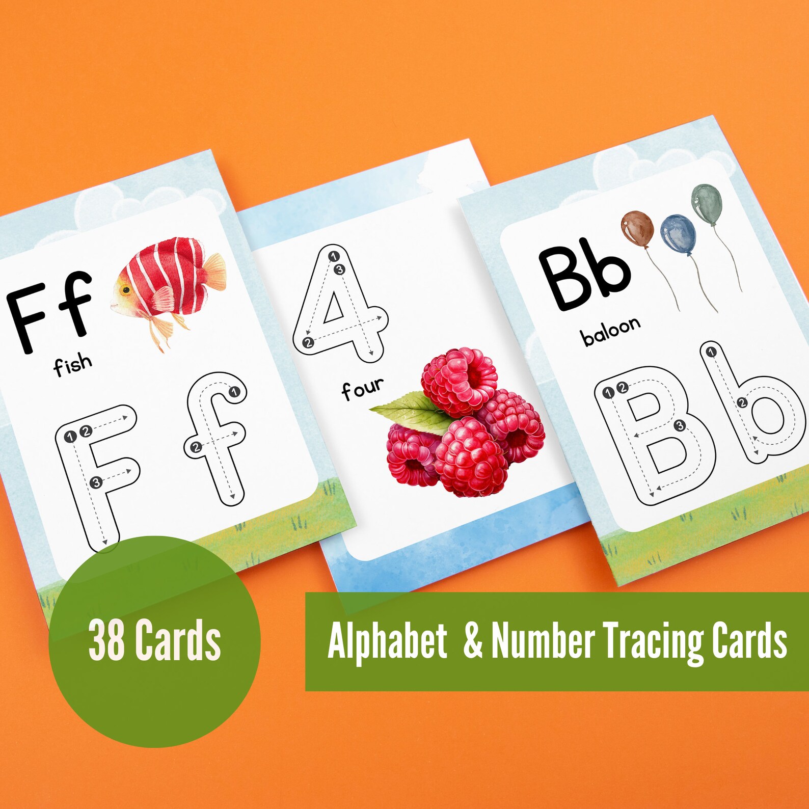 ABC Tracing Handwriting Worksheets, Preschool Printable Flashcards ...