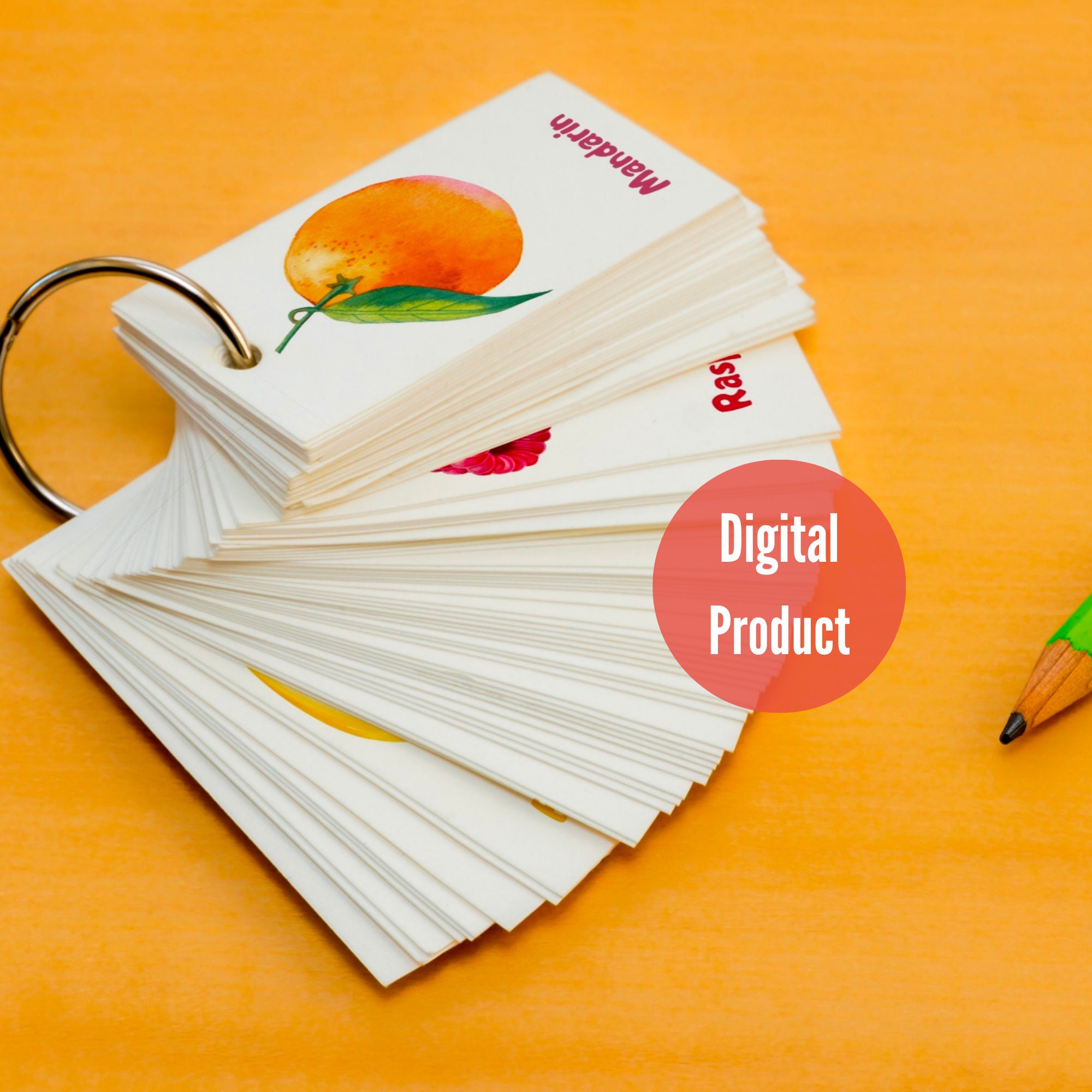 Educational Fruit Flashcards Set of 20, Perfect for Montessori School ...