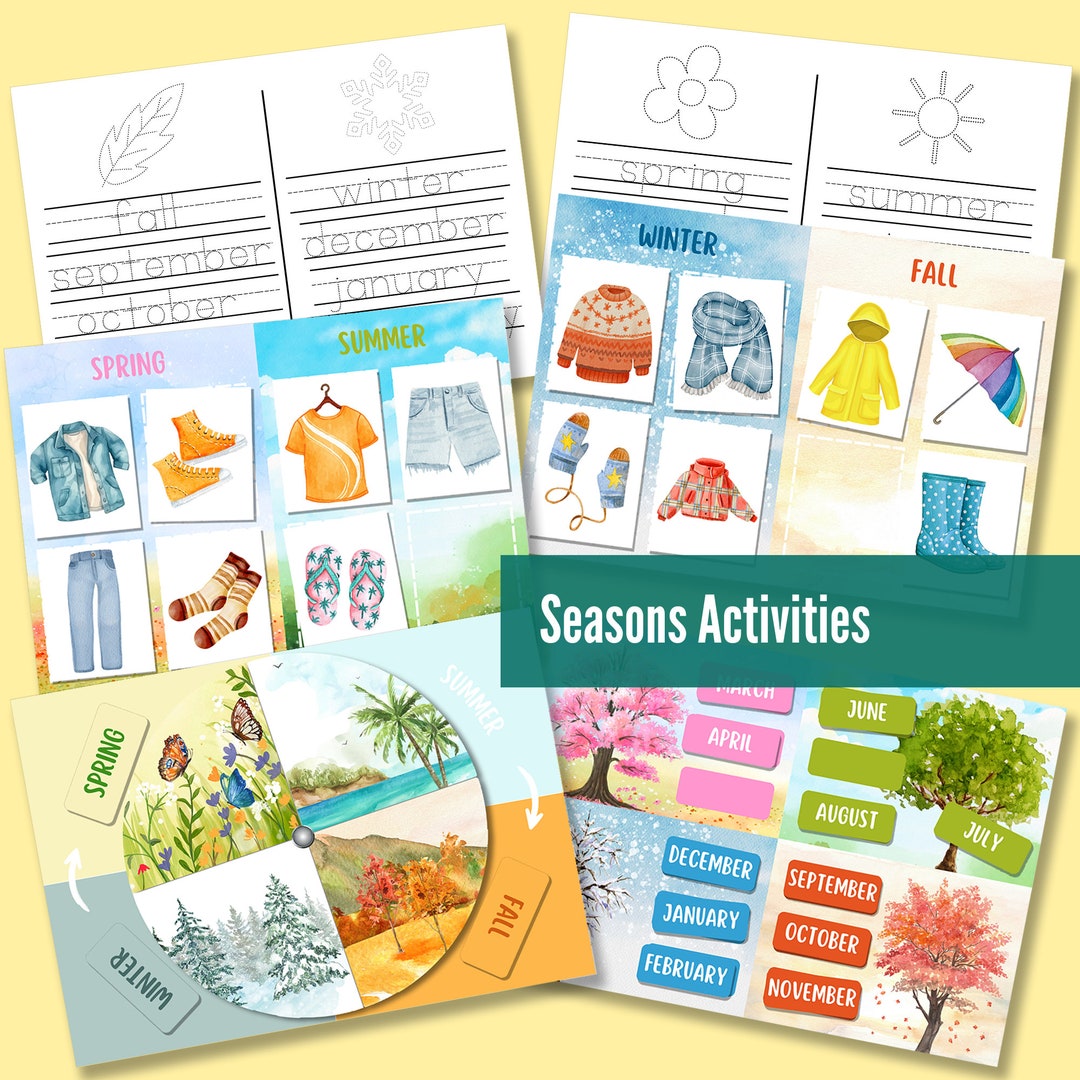 Seasons Wheel & Weather Montessori Printable, Interactive Preschool ...