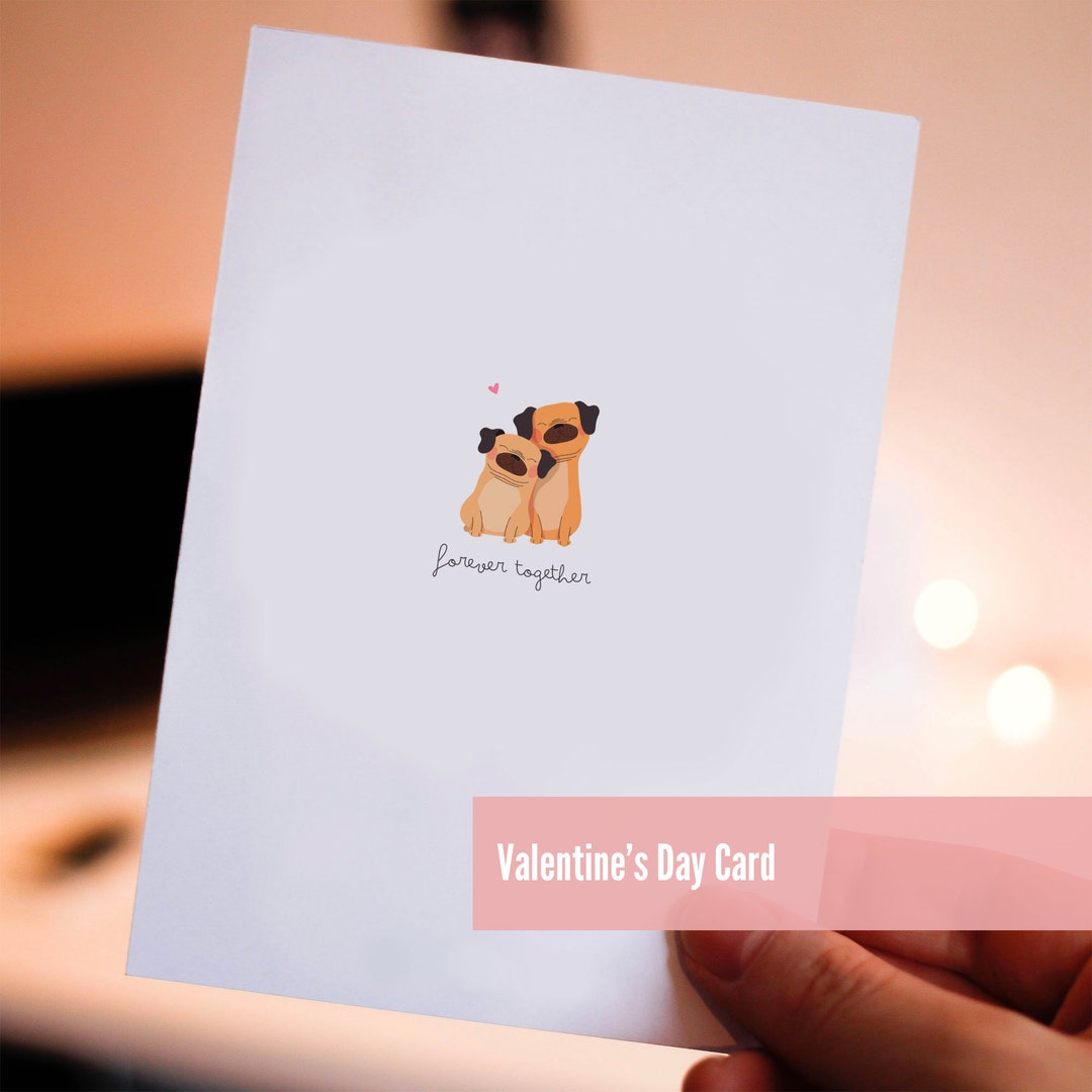 Puppy Love Valentine's Day Card Instant Adorable Pooch Design, Digital ...