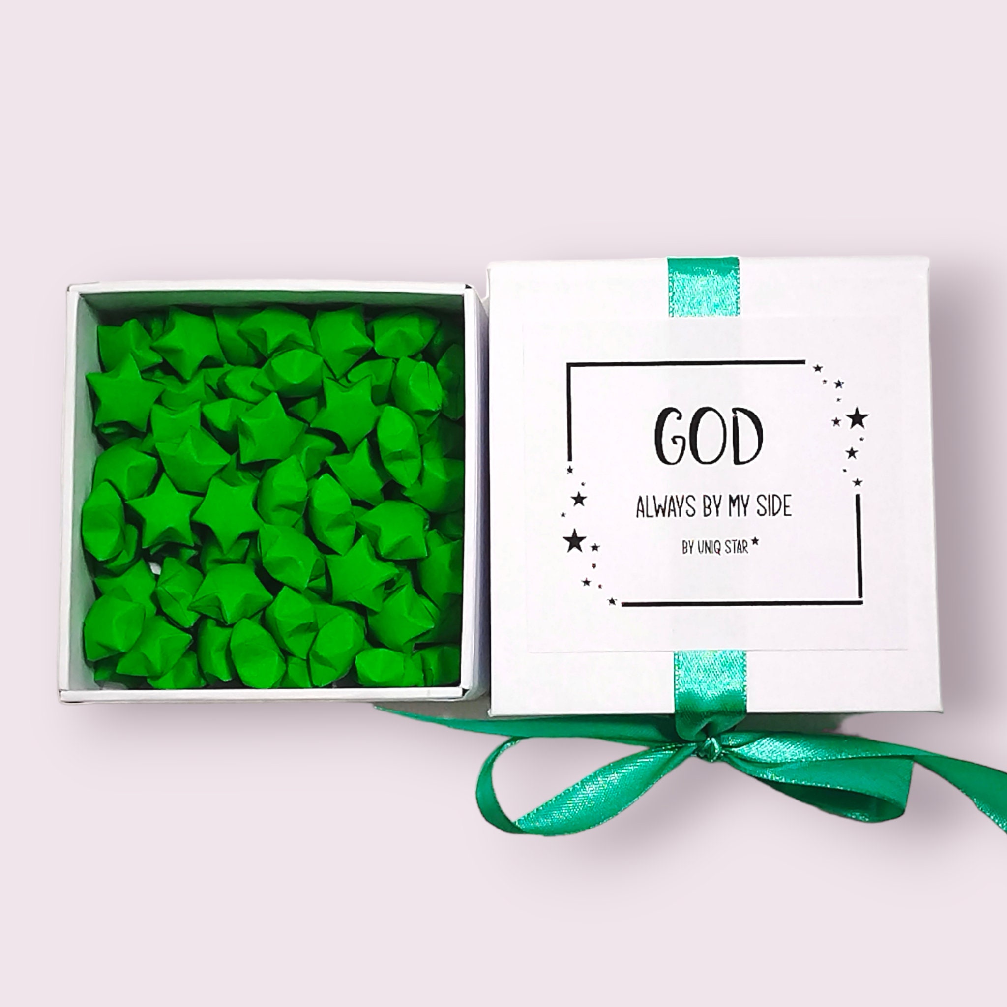 100 Paper Stars in a Handmade Gift Box With Inspiring God Quotes/sacred ...