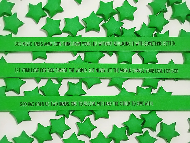 100 Paper Stars in a Handmade Gift Box With Inspiring God Quotes/sacred ...