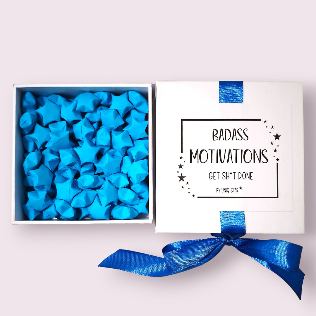 Handmade Gift Box With 100 Paper Stars Badass Motivation Quotes/origami ...