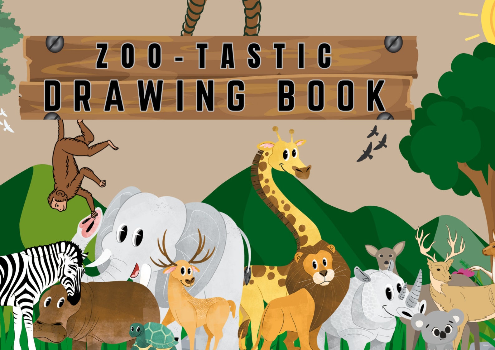 Zoo-tastic Trace & Color: A Fun Adventure With Animals - Etsy