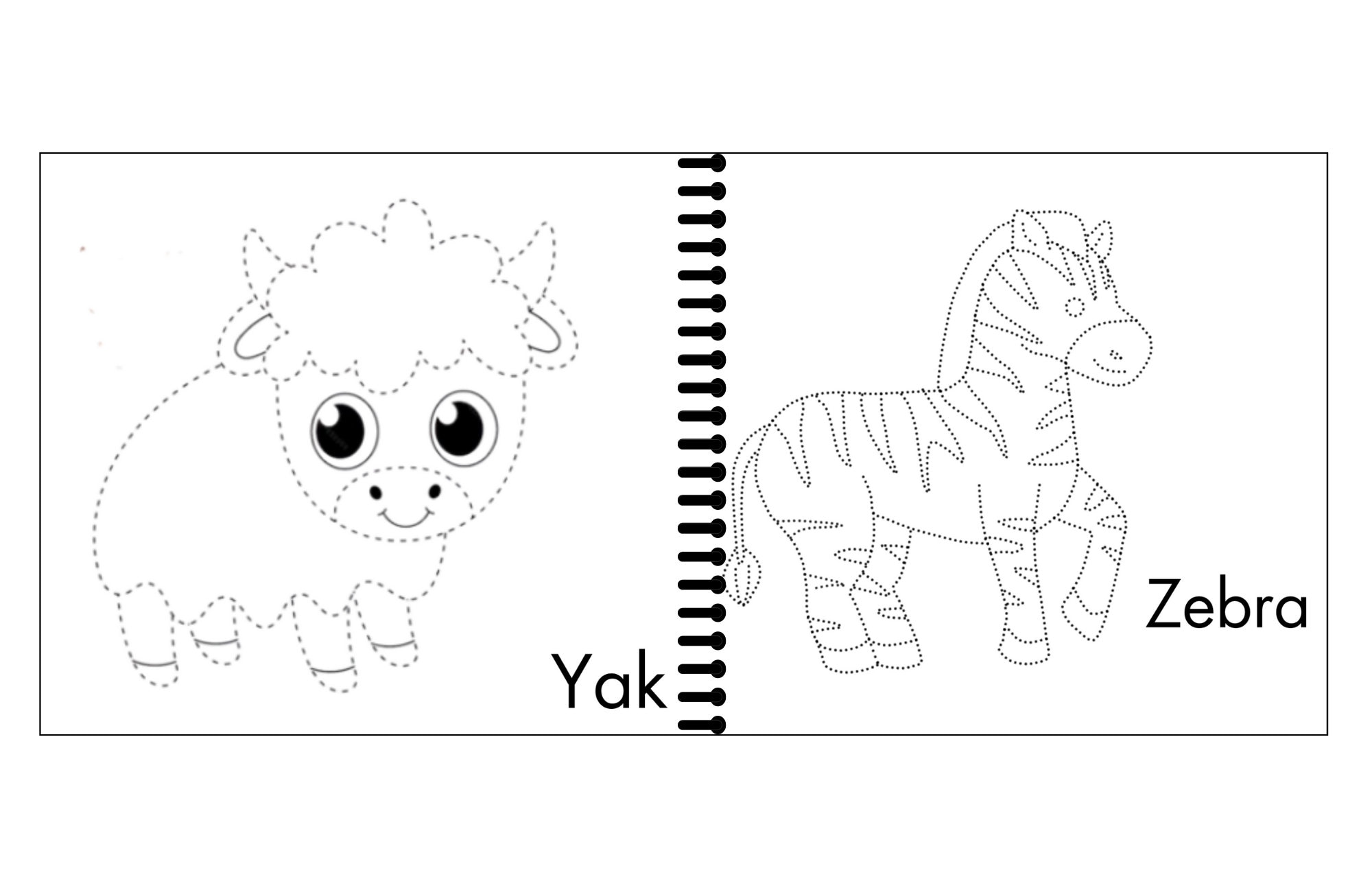 Zoo-tastic Trace & Color: A Fun Adventure With Animals - Etsy