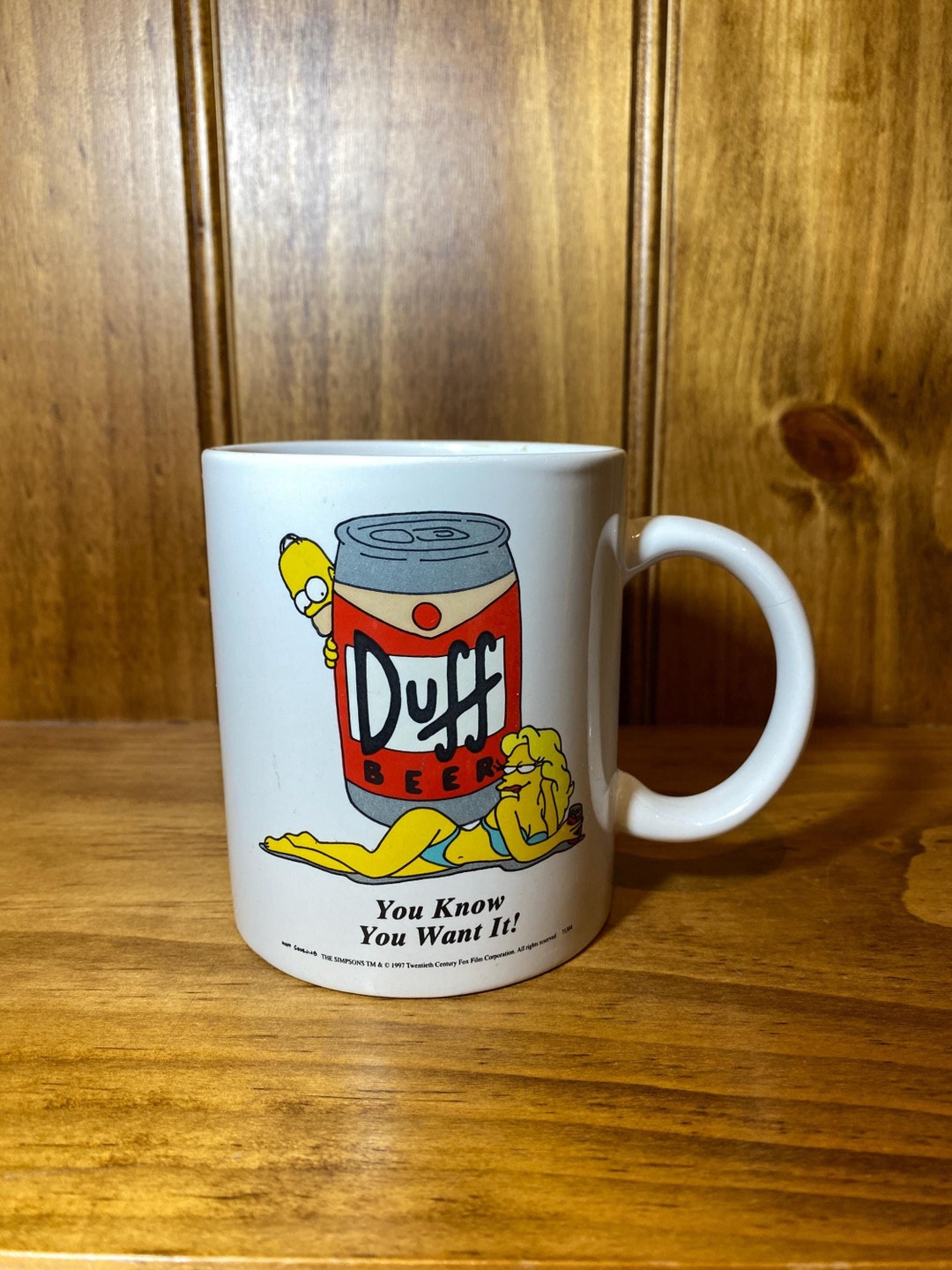 THE SIMPSONS - Vintage Unused Mug (1997) - Duff Beer "you Know You Want ...