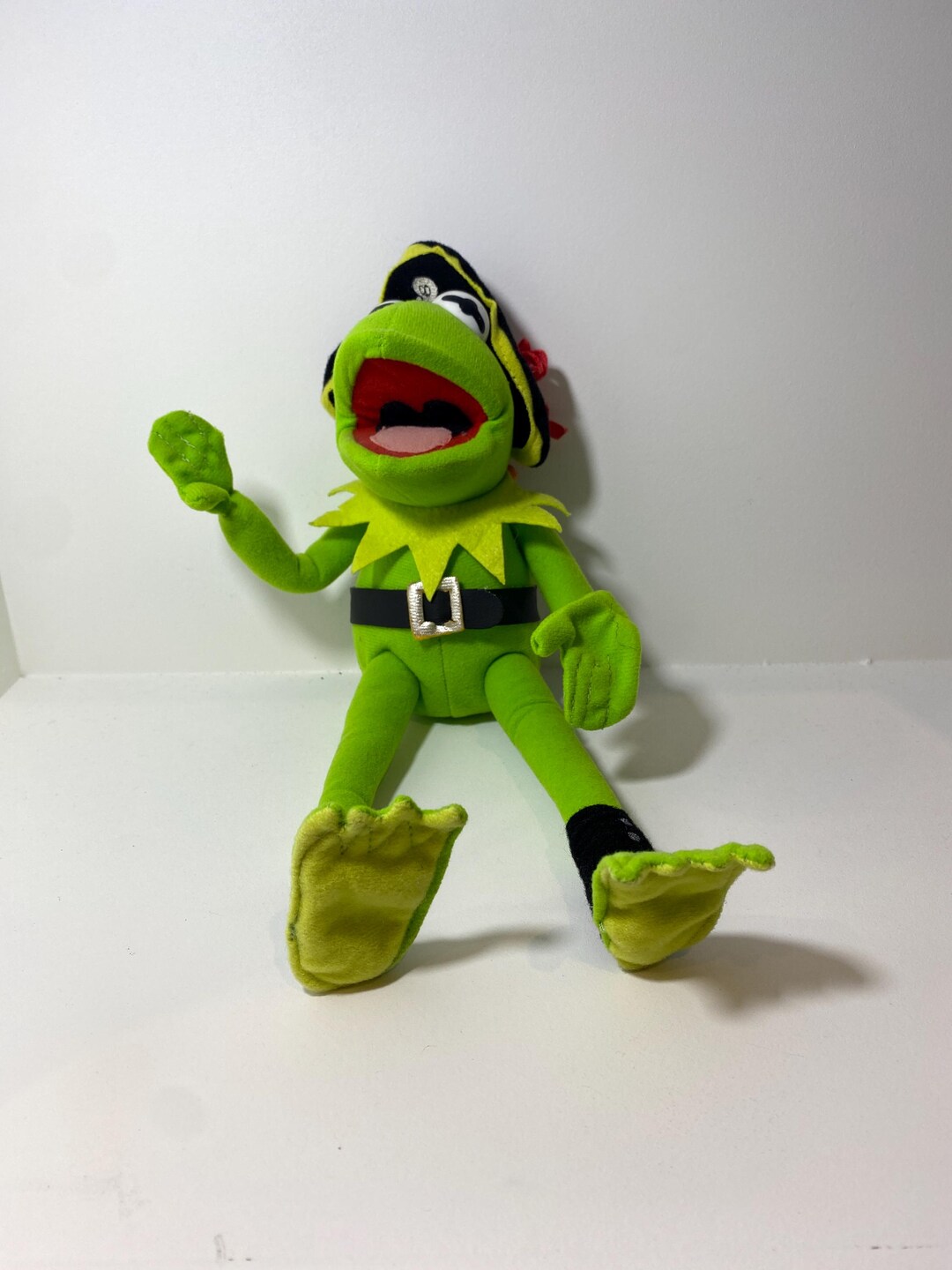 KERMIT THE FROG - Vintage Stuffed Plush Muppets Toy- Pirate Kermit ...