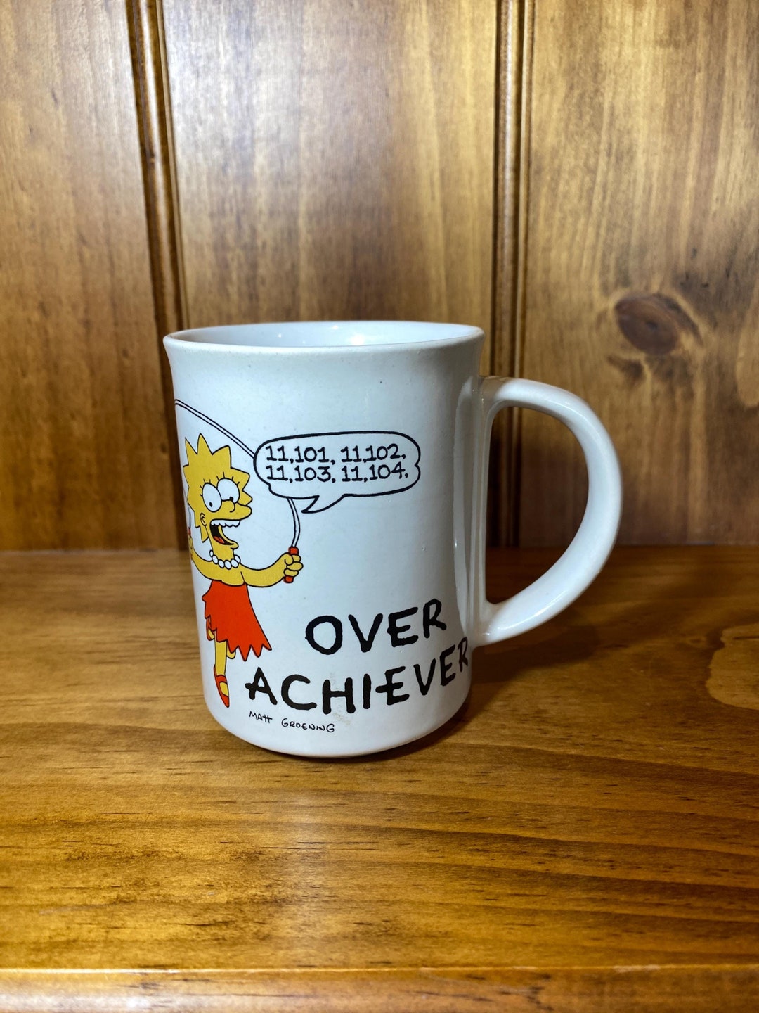 THE SIMPSONS Vintage Unused Mug 1999 Lisa Simpson over Achiever - Etsy