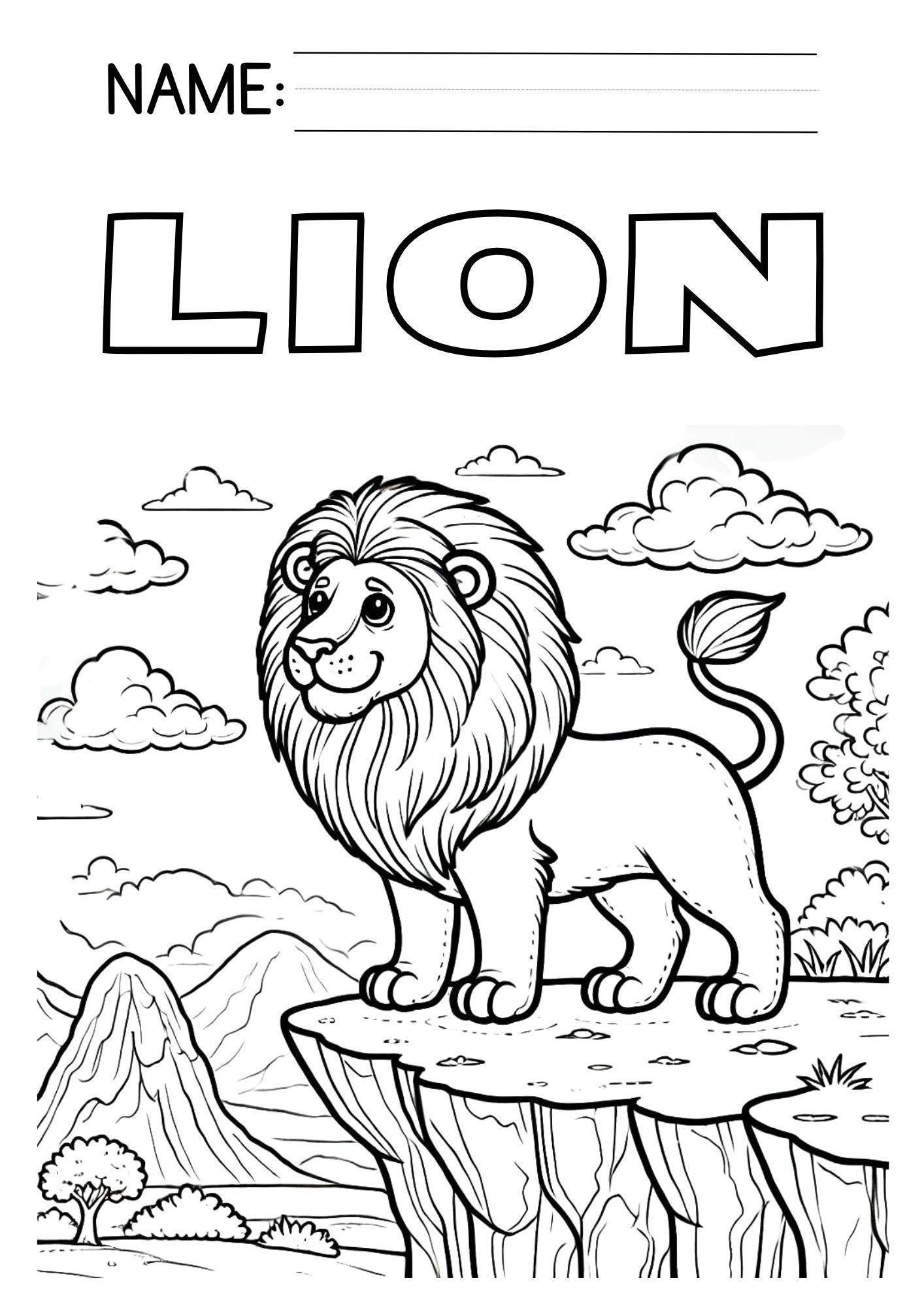 Animal Vocabulary Coloring Pages Educational Digital Download for Kids ...