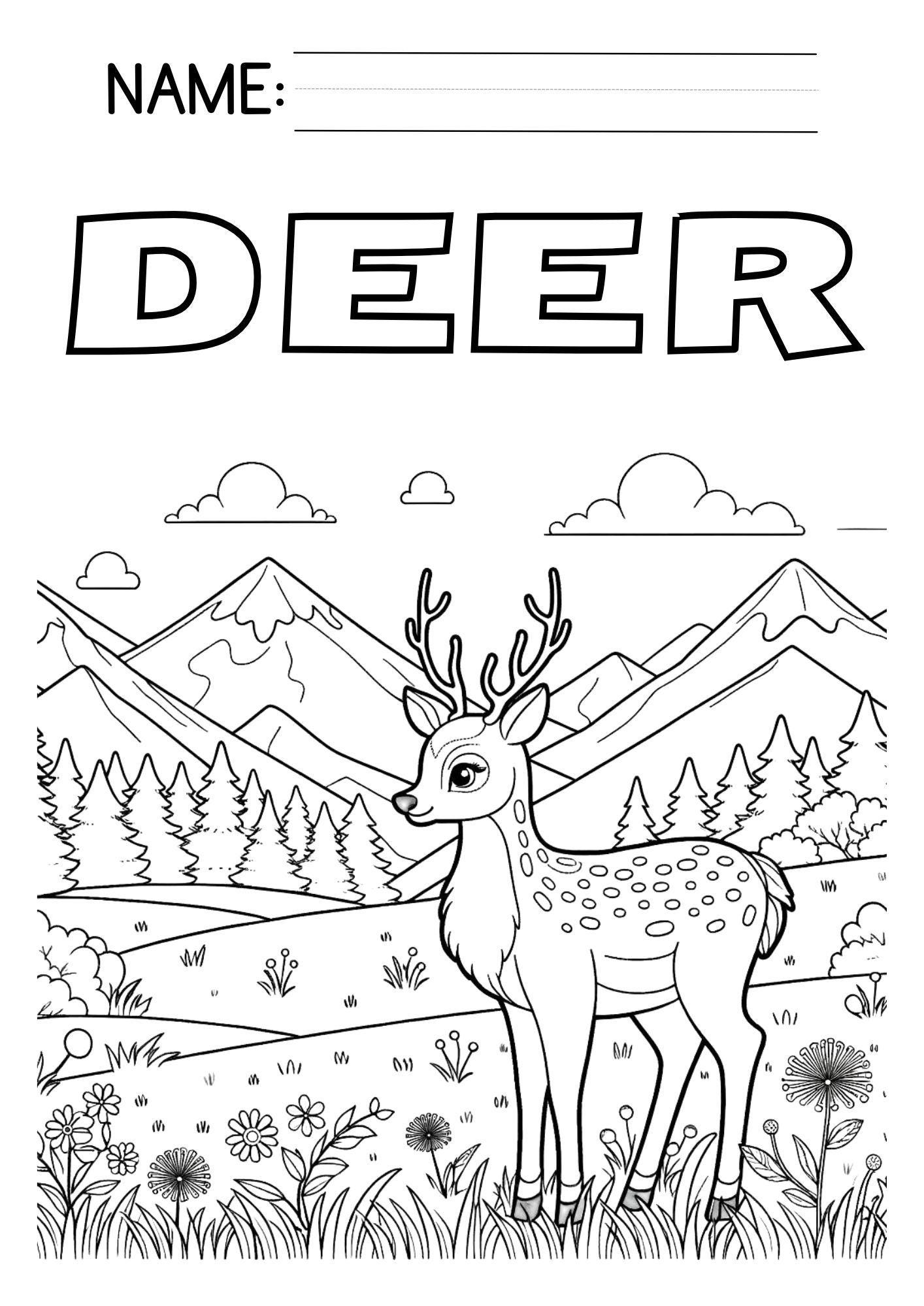 Animal Vocabulary Coloring Pages Educational Digital Download for Kids ...