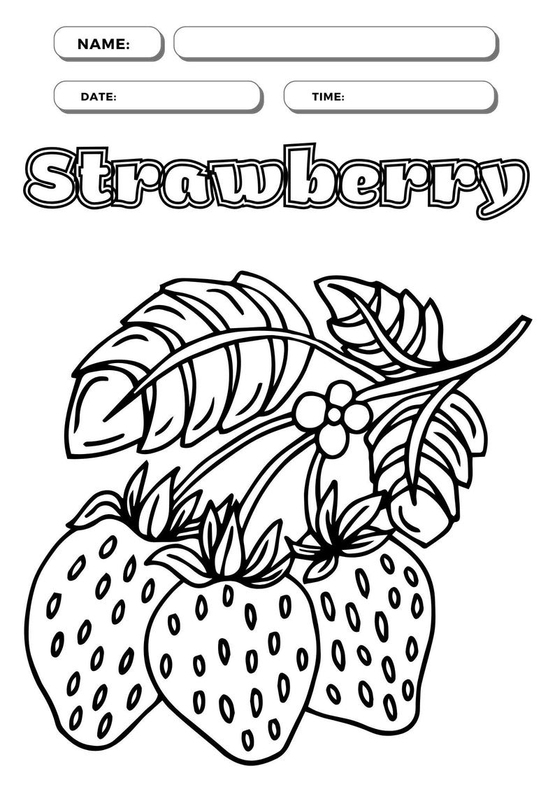 Fruit Coloring Pages for Kids 56-page Printable Set With Fun Fruit ...