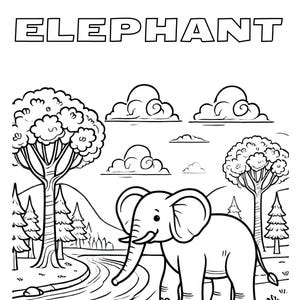 Animal Vocabulary Coloring Pages Educational Digital Download for Kids ...