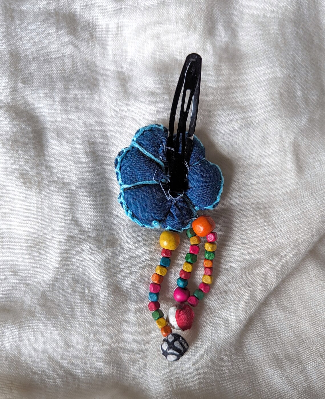 Sustainable Hairclip Embroidered Hairclip Recycled Hairclip Wooden ...