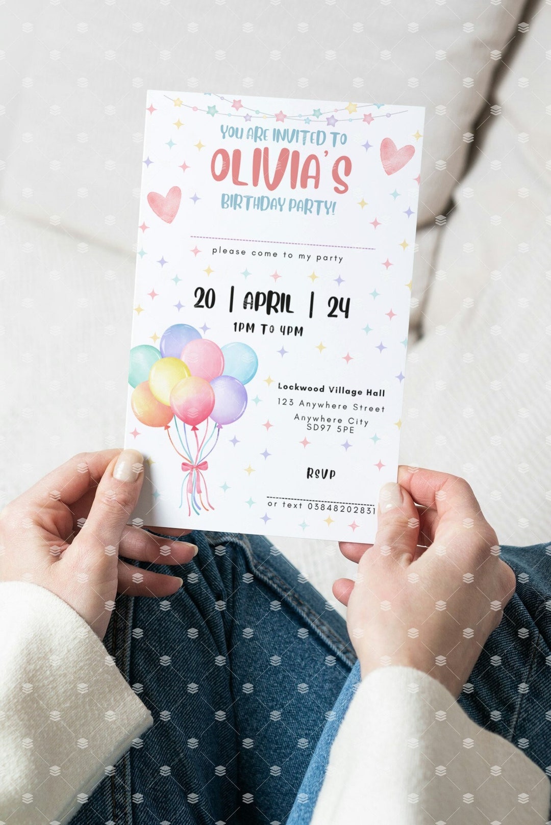Rainbow Balloons Birthday Invitation Stars Rainbow Balloons, Fun ...