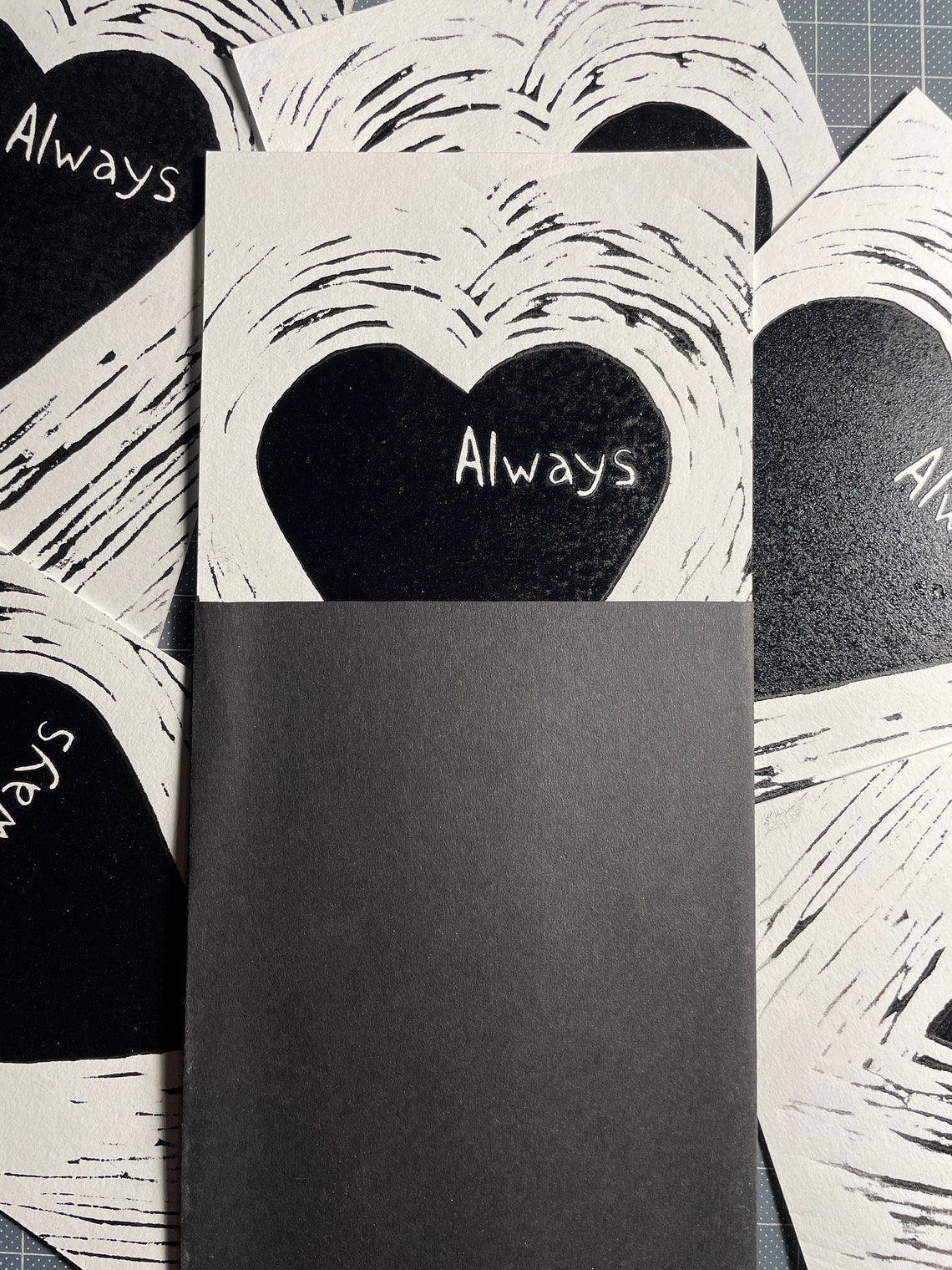 Black and Red Heart Invitations After All This Time Always Handmade 1st ...