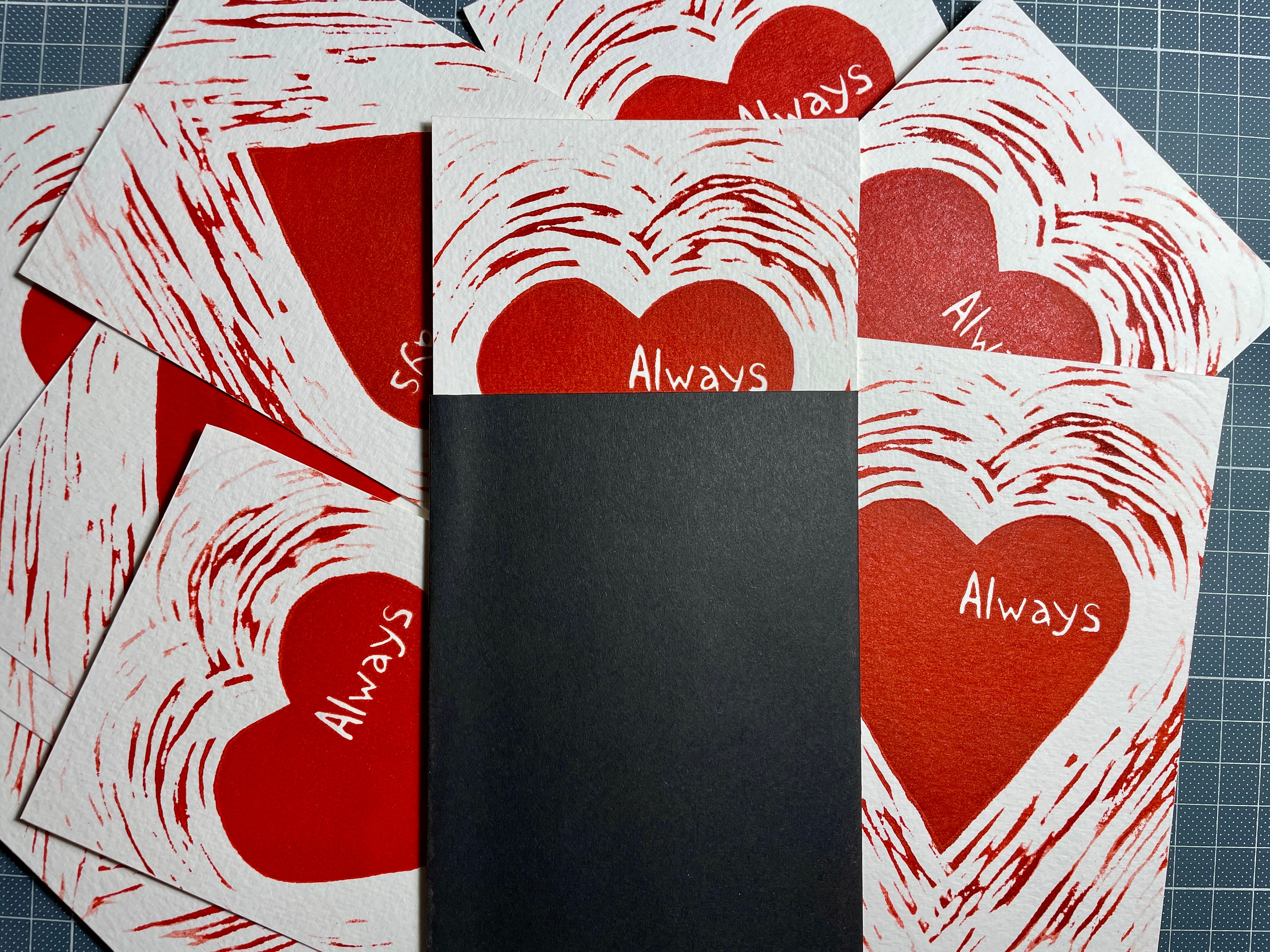 Black and Red Heart Invitations After All This Time Always Handmade 1st ...