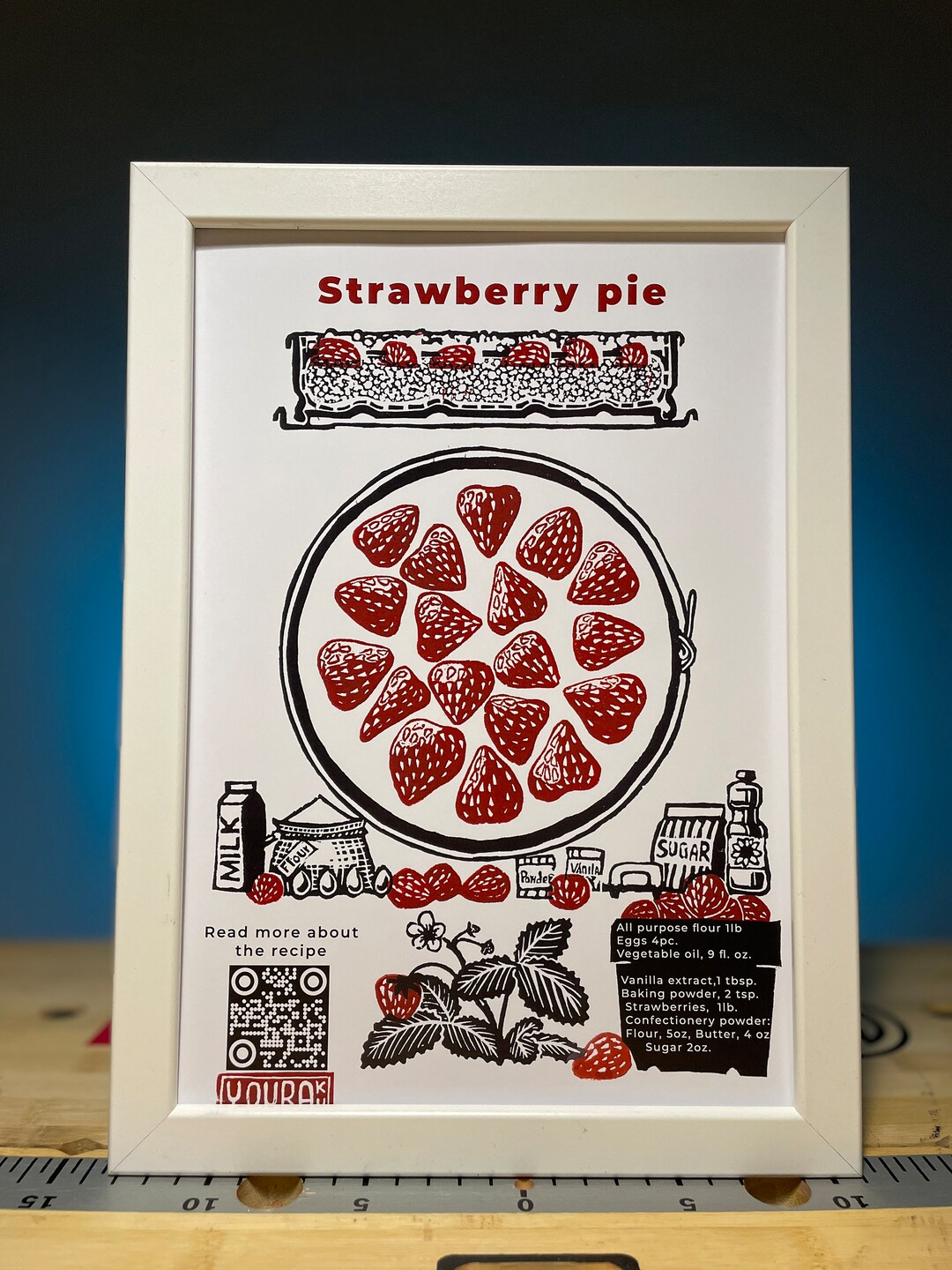 Kitchen Gift Idea: Colorful Illustrated Food Poster Featuring Chef's ...