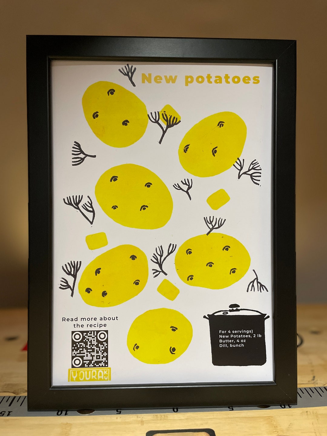 Potato Recipe Wall Decor Vintage Kitchen Decor Digital Traditional ...