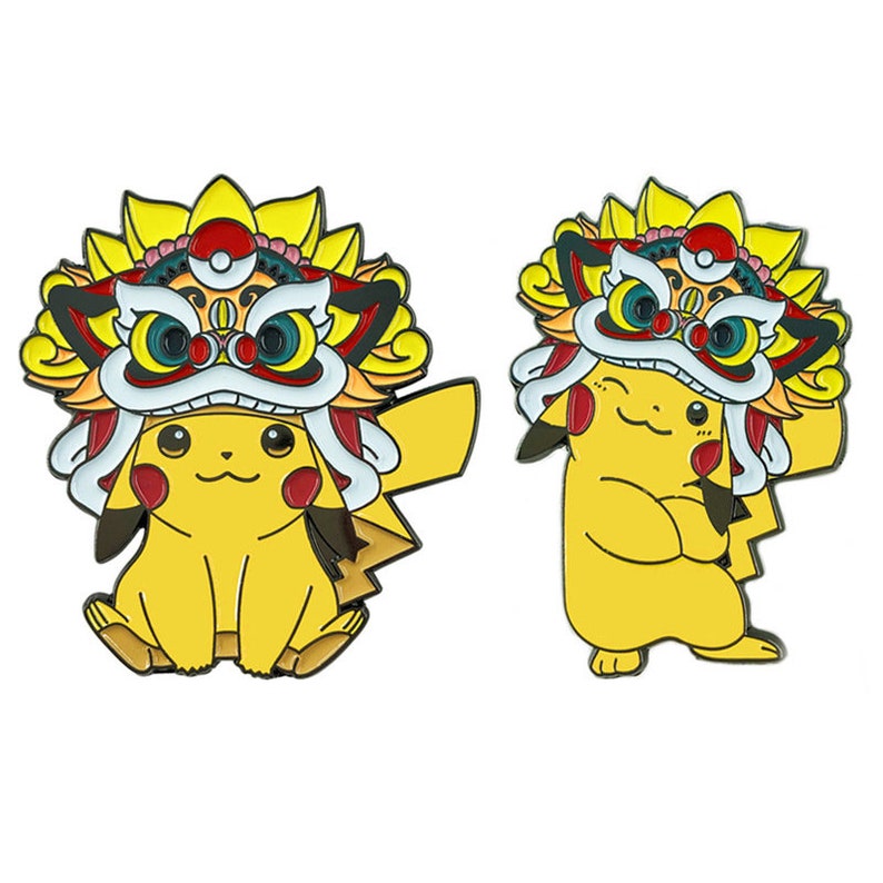 Pokémon Pikachu Lion Dance Enamel Pin Chinese New Year Lapel Pin Badge ...