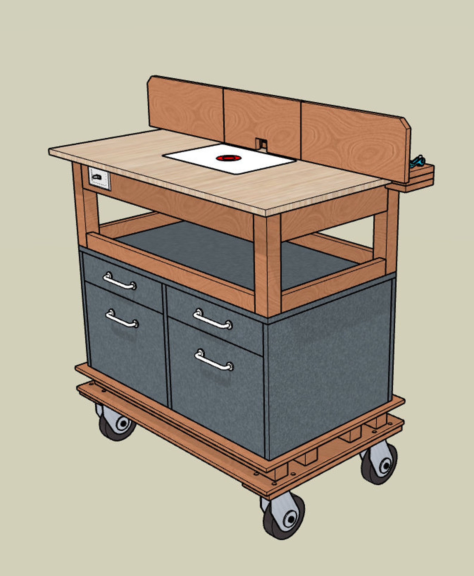 Mobile Router Table | PDF Plans | 3D, 2D Drawings | Step by Step ...