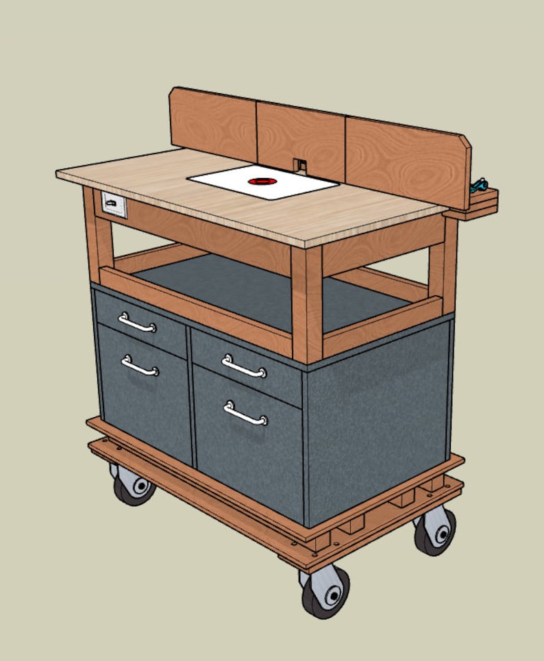 Mobile Router Table | PDF Plans | 3D, 2D Drawings | Step by Step ...