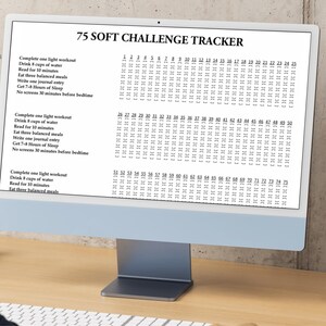 75 Day SOFT Challenge Tracker Printable PDF | 75 Hard Fitness Digital ...