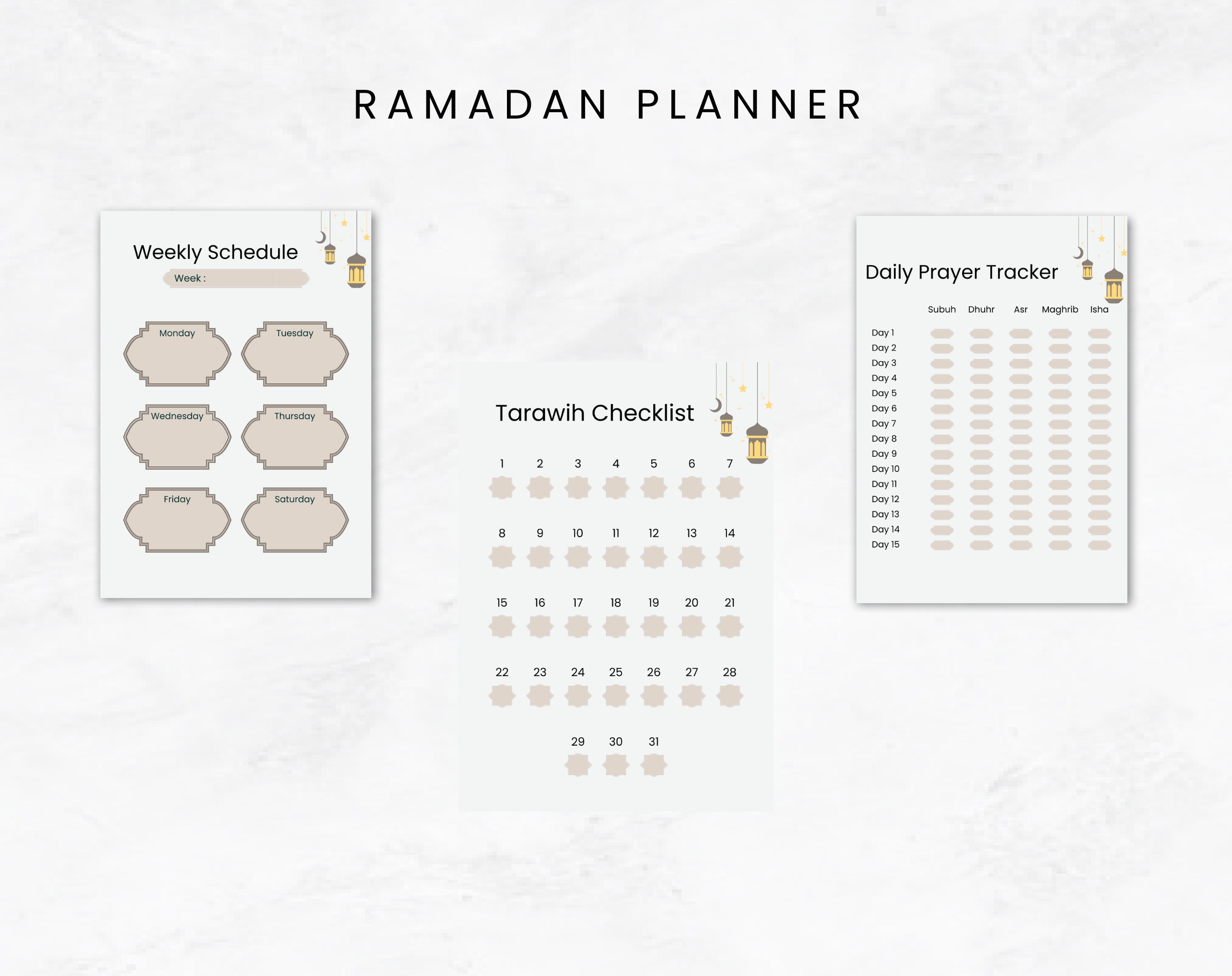 Printable Ramadan Planner 1446/ 2025 Beige - Etsy