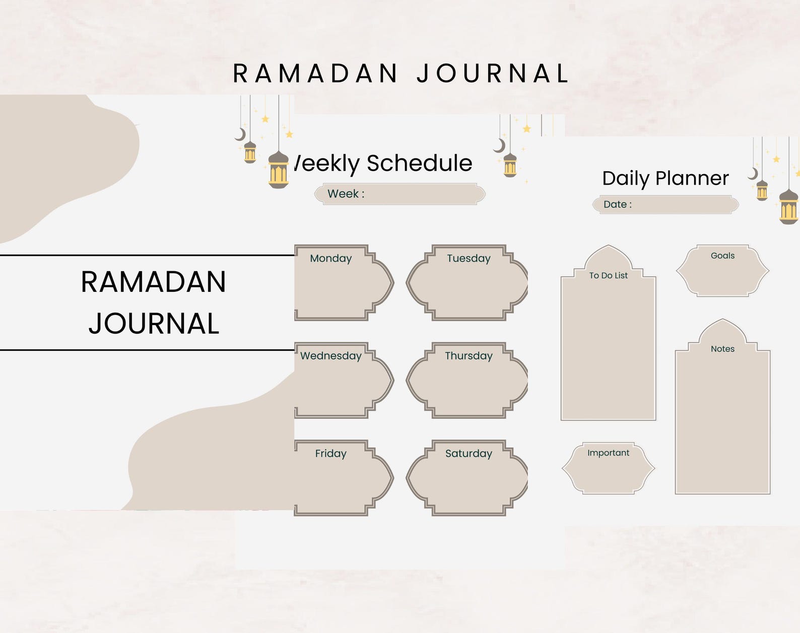 Printable Ramadan Planner 1446/ 2025 Beige - Etsy