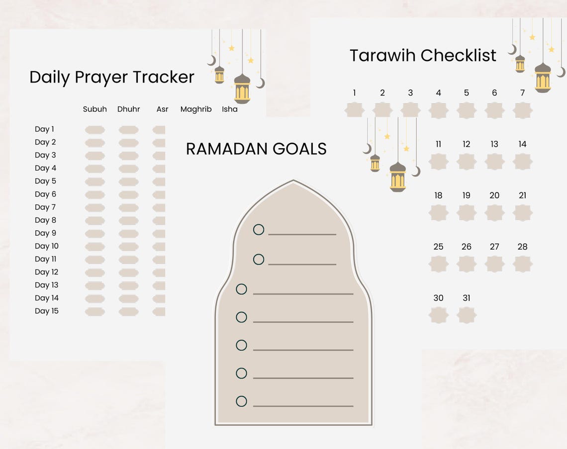 Printable Ramadan Planner 1446/ 2025 Beige - Etsy
