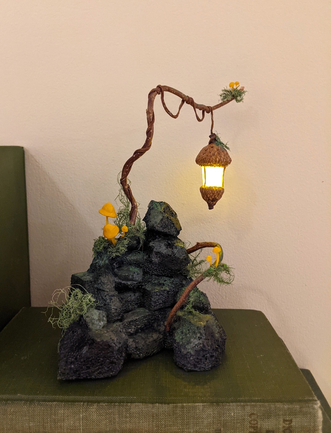 Acorn & Mushroom Fairy Lamp Light Handmade Miniature - Etsy