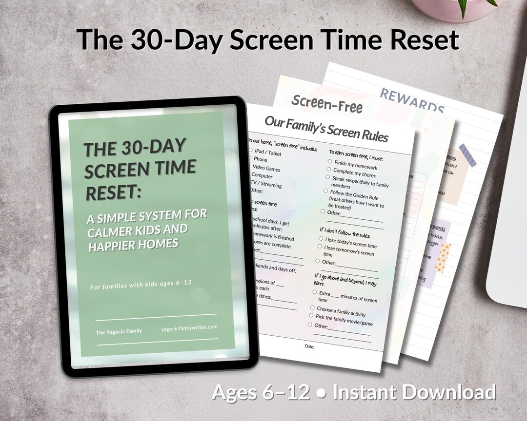 30-day Screen Time Reset | Family Guide + Printable Toolkit | Screen ...