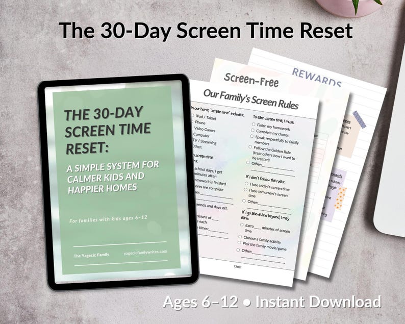 30-day Screen Time Reset | Family Guide + Printable Toolkit | Screen ...
