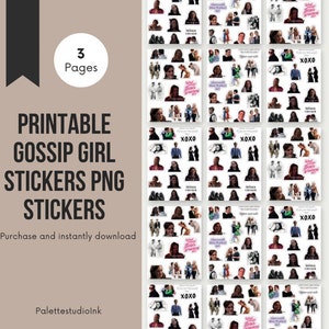 Printable Gossip Girl Stickers PNG Stickers Digital Downloads, Print ...