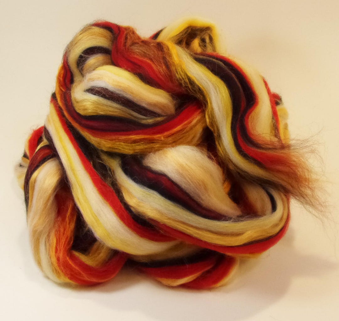 Dyed Merino / Bamboo / Eri Silk Blend 80/20/20 "red Admiral" Combed Top ...