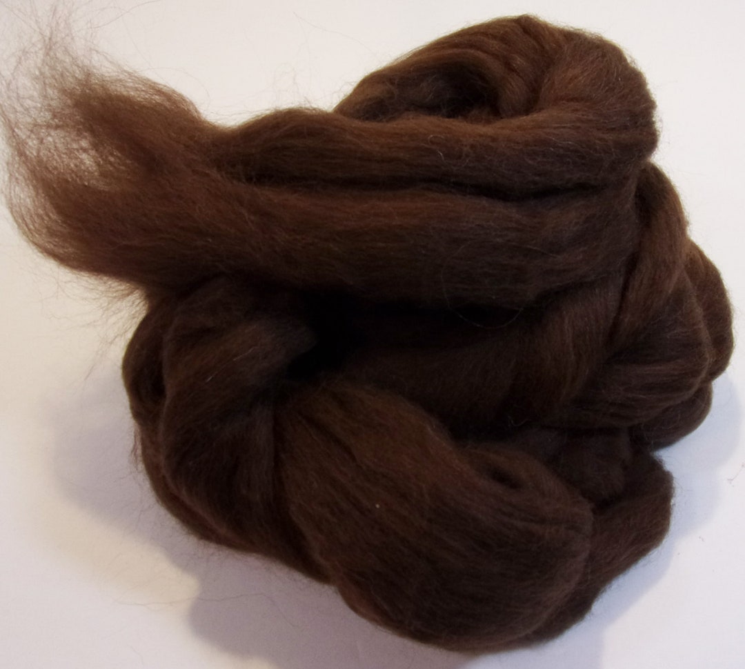Dark Brown Llama Fiber Combed Top / Roving for Spinning or Felting 4 Oz ...