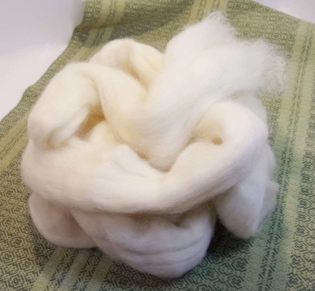 Cheviot Wool White Combed Top / Roving Fiber for Spinning or Felting 4 ...