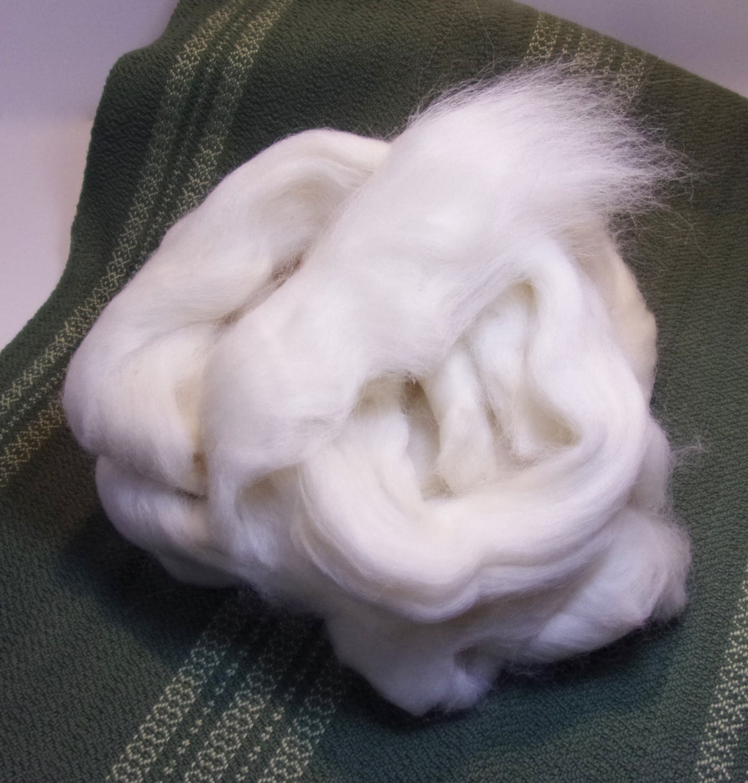 New Zealand Wool White Combed Top / Roving Spinning or Felting Fiber 4 ...