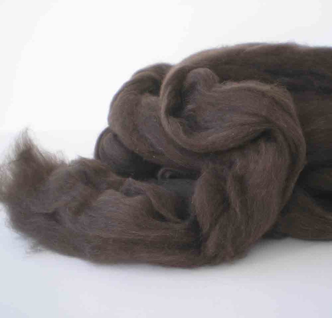 Luxury Dark Brown Yak Combed Top / Roving Spinning or Felting Fiber 4 ...