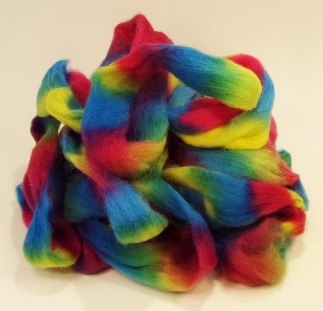Space Dyed Wool "venus" Combed Top / Roving Spinning or Felting Fiber 4 ...