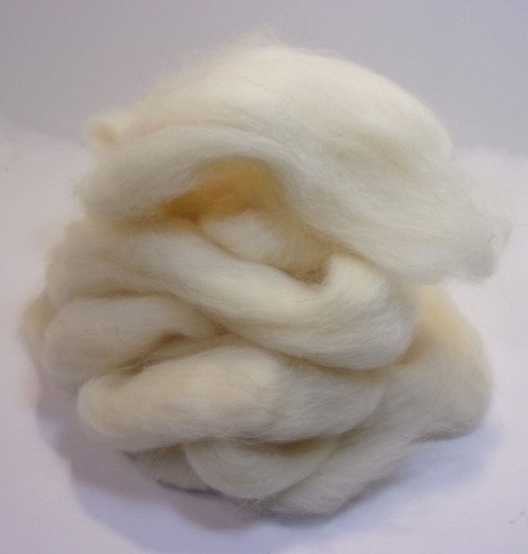 White Bergschaf Wool Combed Top / Roving for Spinning or Felting 4 Oz ...