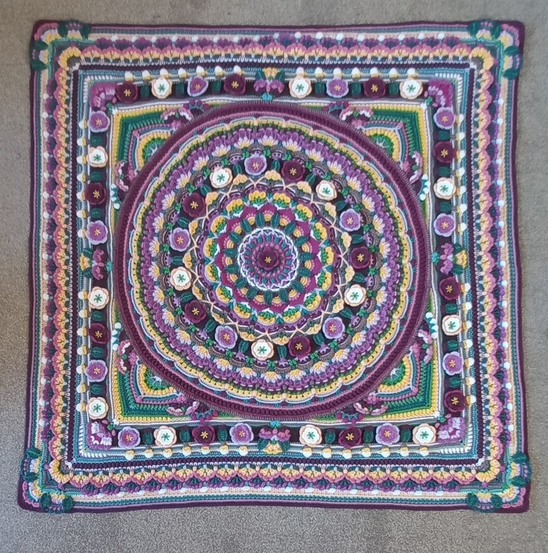 Unique Multicolored Crochet Mandala Blanket - Etsy