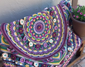 Teal Mandala Madness Handmade Crochet Blanket/gift/special Occasion ...